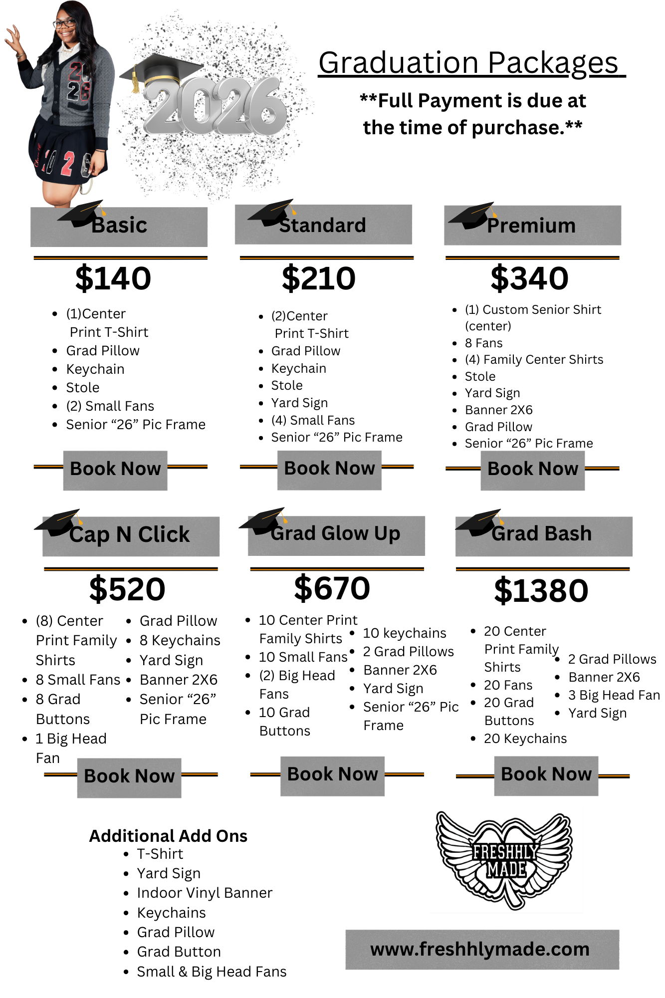 2026 Graduation Packages – FRESHHLY MADE